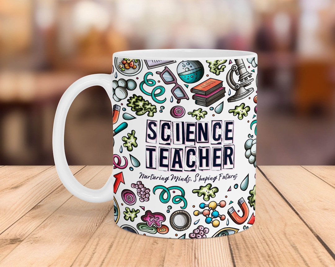 Science Teacher Mug Wrap: Experiment Collage Design (digital Download ...