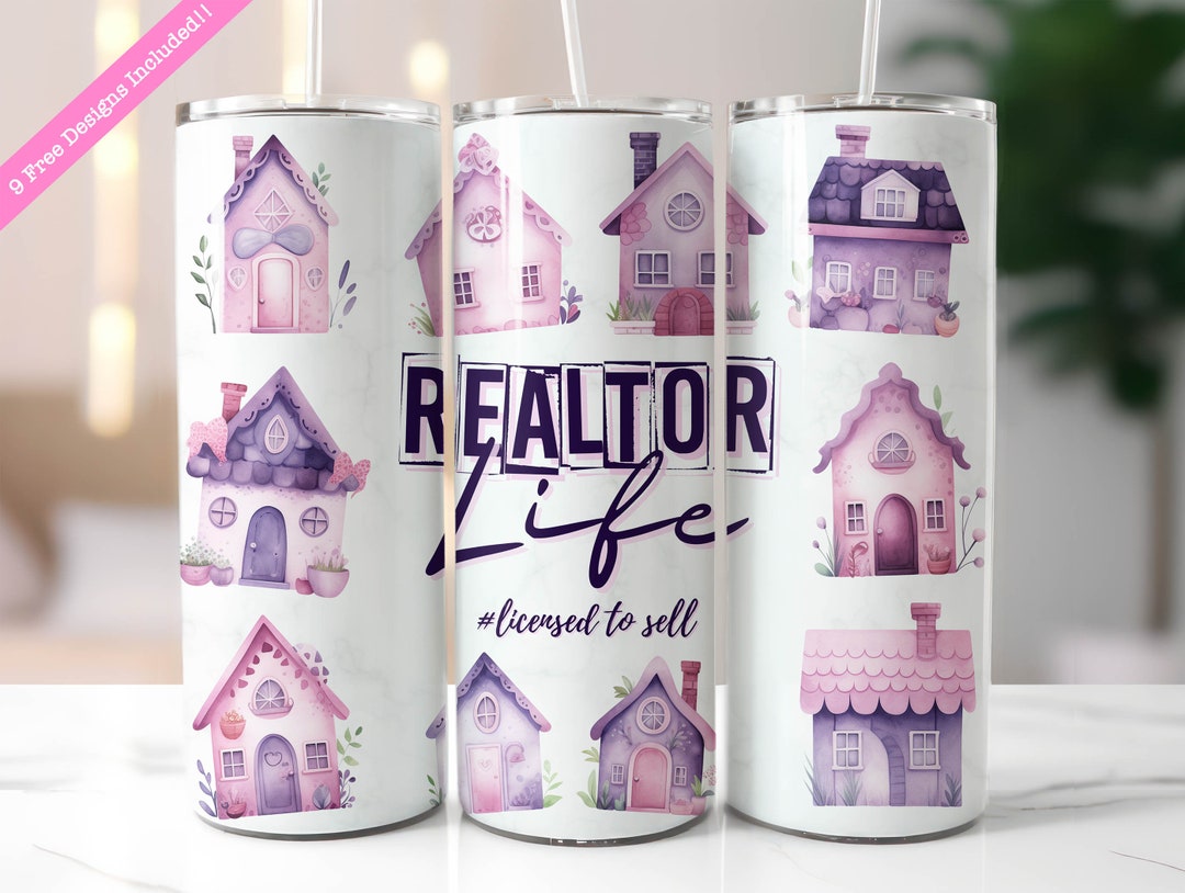 Realtor 20 Oz Skinny Tumbler Wrap Sublimation Design, Realtor Life ...