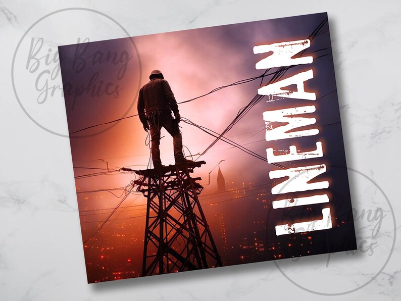 Lineman 20 Oz Skinny Tumbler Wrap Sublimation Design, Lineman Life ...