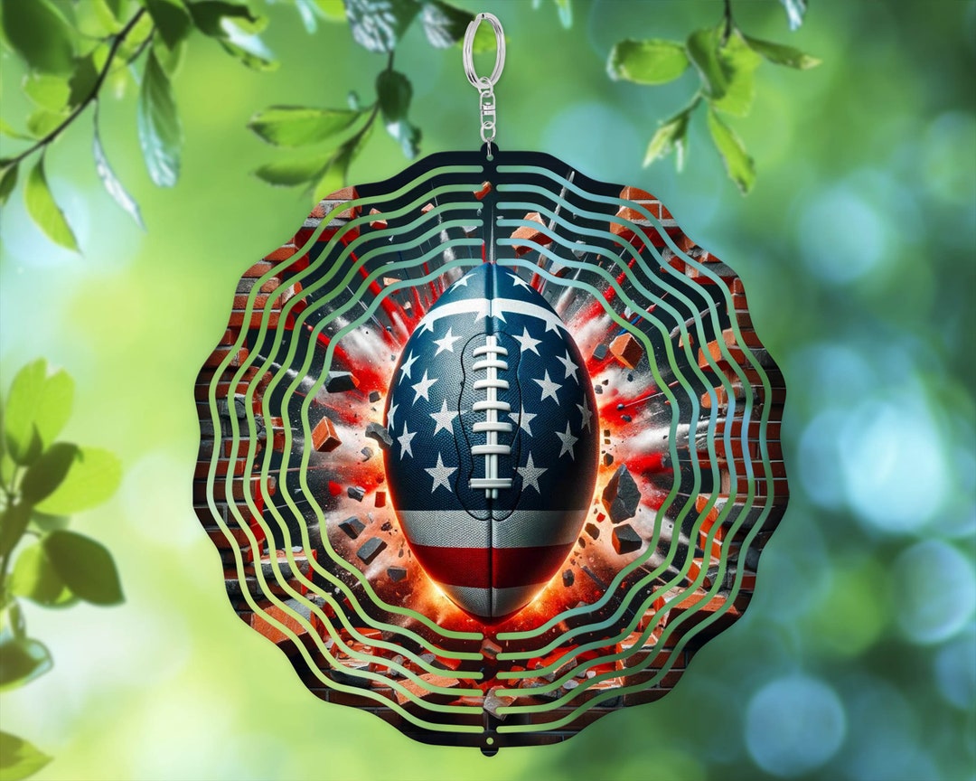American Flag Football Wind Spinner PNG Sublimation Design Template ...