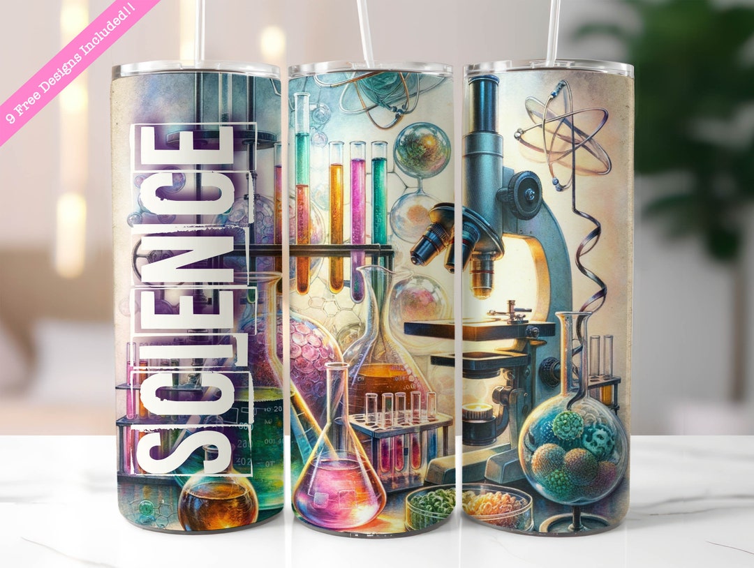 Science Tumbler Wrap: Science Collage Sublimation Design (digital ...