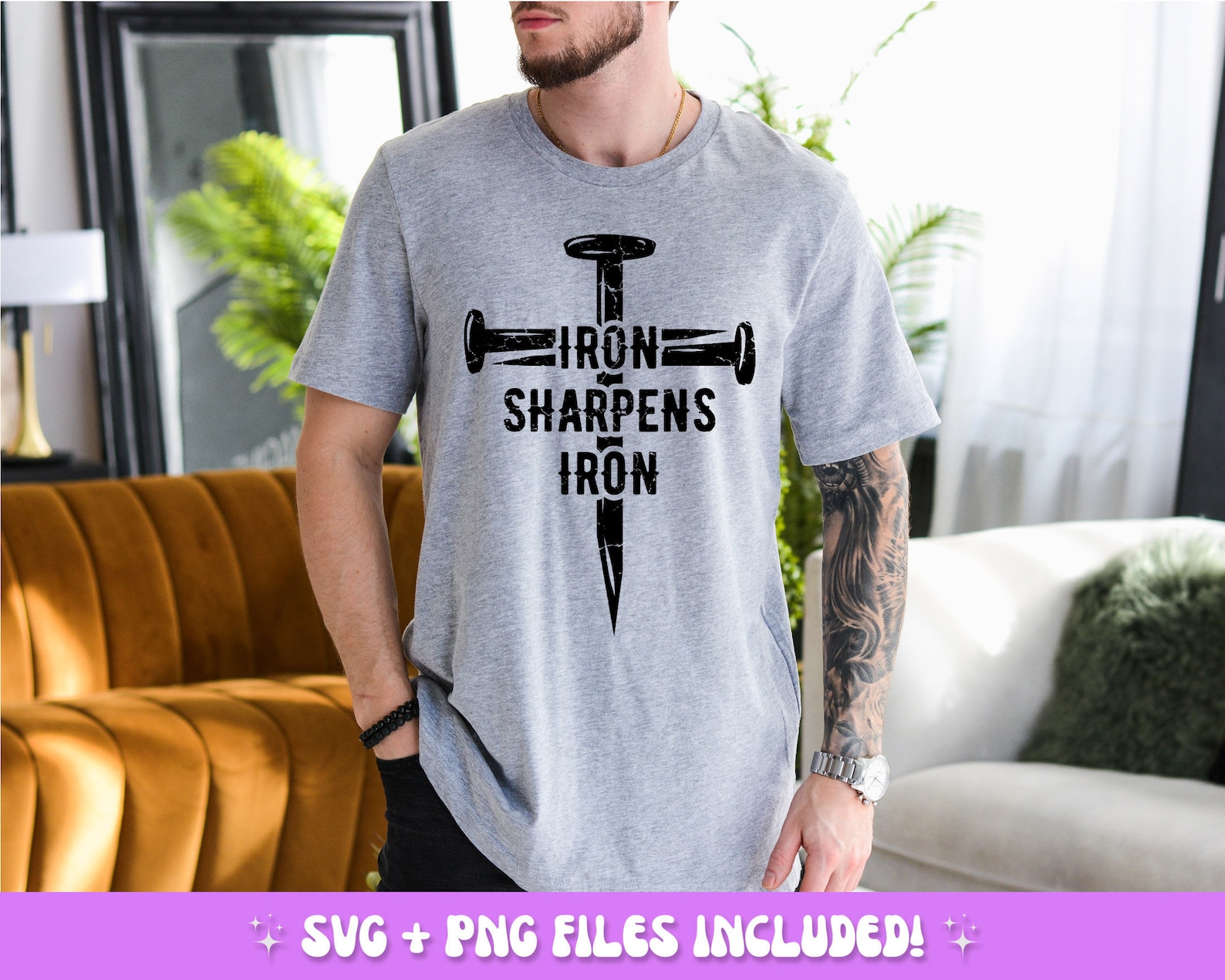 Iron Sharpens Iron SVG PNG: Christian Bible Verse Cut File (digital ...