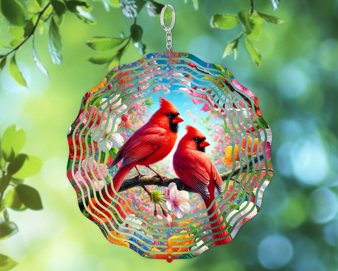 Red Cardinals Floral Wind Spinner PNG - Memorial Gift (digital Download ...
