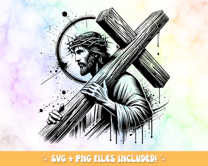 Jesus Carrying the Cross SVG PNG, Faith Svg, Jesus Svg, Christian Svg ...