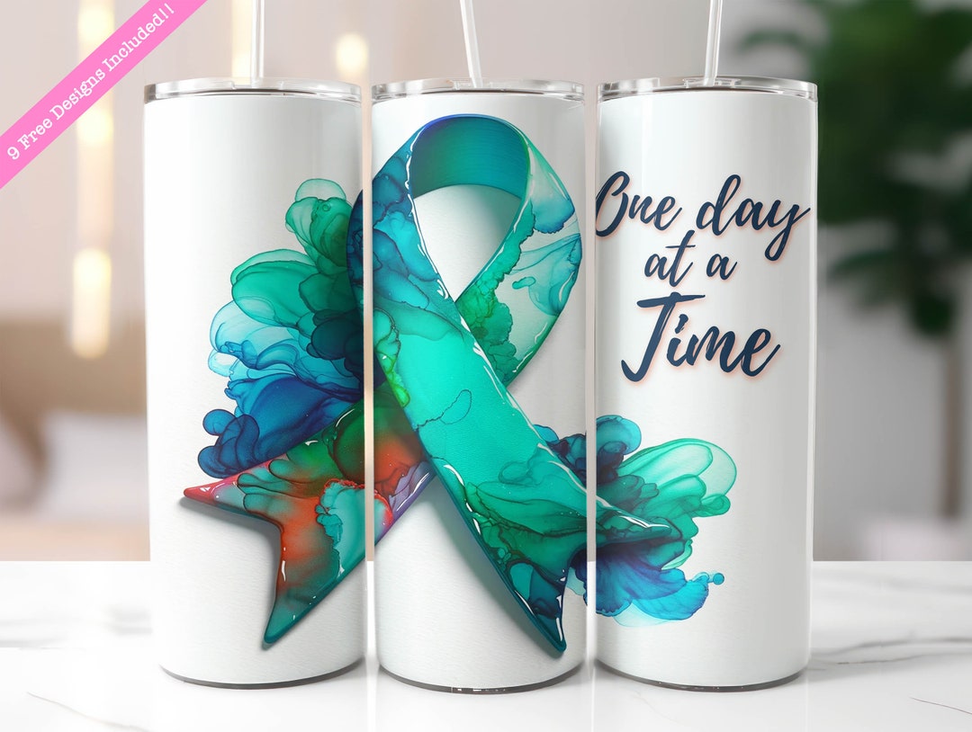 One Day at A Time Addiction Recovery 20 Oz Skinny Tumbler Wrap ...