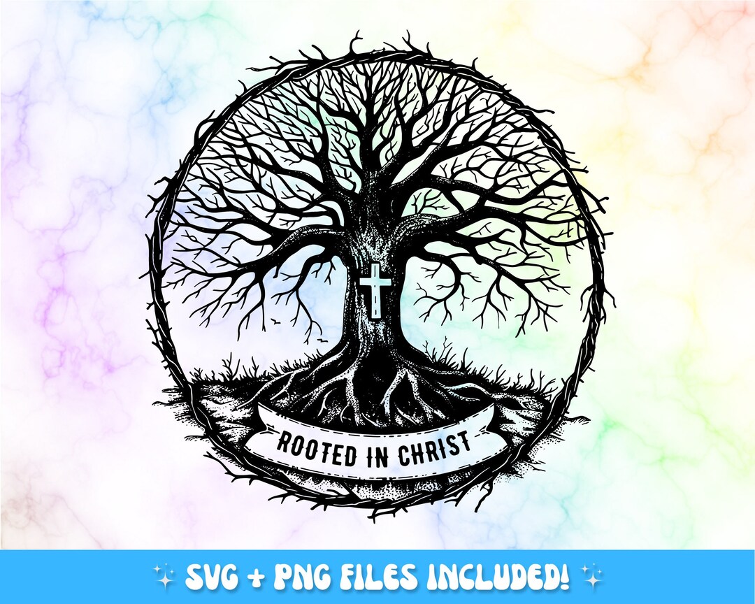 Rooted in Christ SVG PNG, Man of Faith Svg, Faith Svg, Jesus Svg ...
