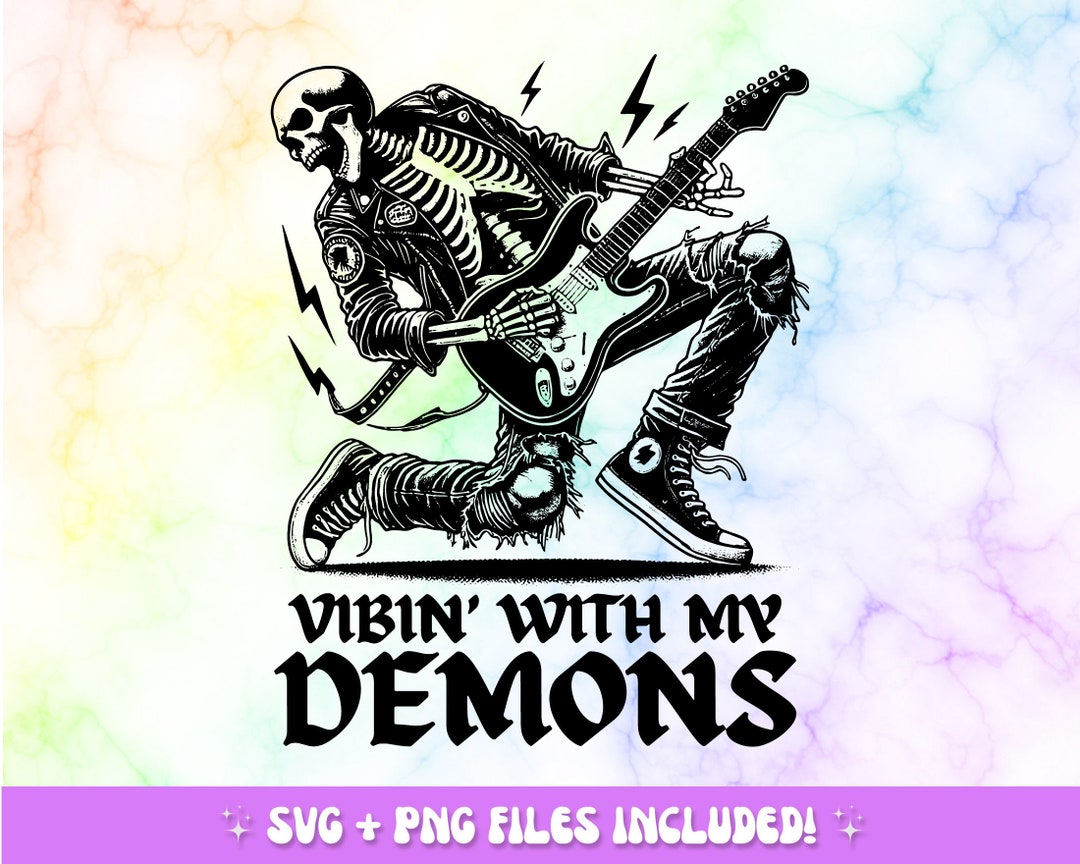 Vibin With My Demons SVG PNG, Halloween Svg, Goth Svg, Spooky Season ...