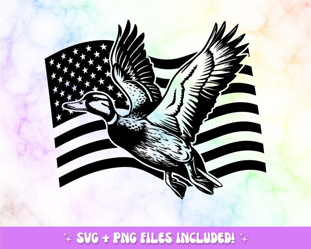 Duck Hunting American Flag SVG PNG, Duck Hunting Svg, Mallard Duck Svg ...