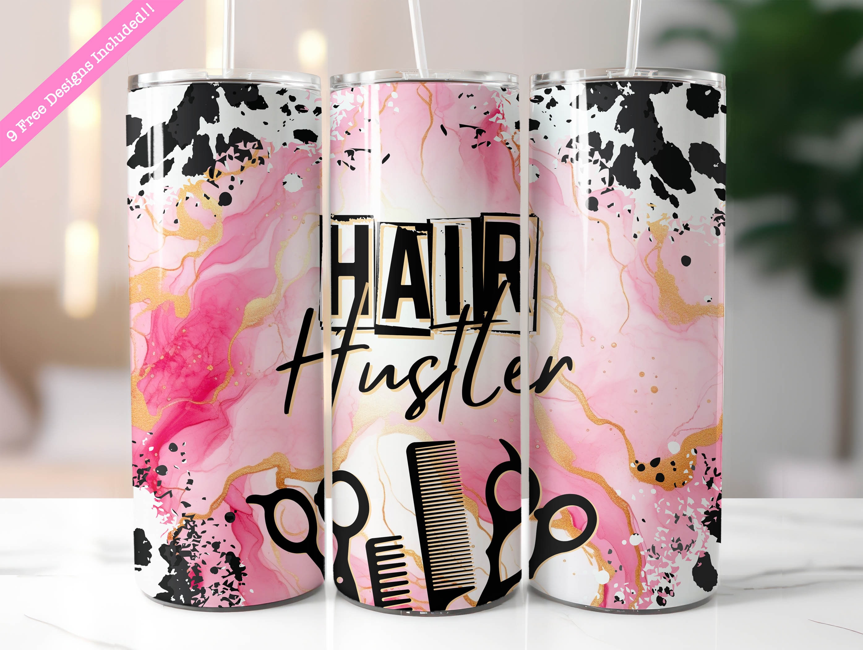 Hair Hustler 20 Oz Skinny Tumbler Wrap Sublimation Design, Hair Life ...