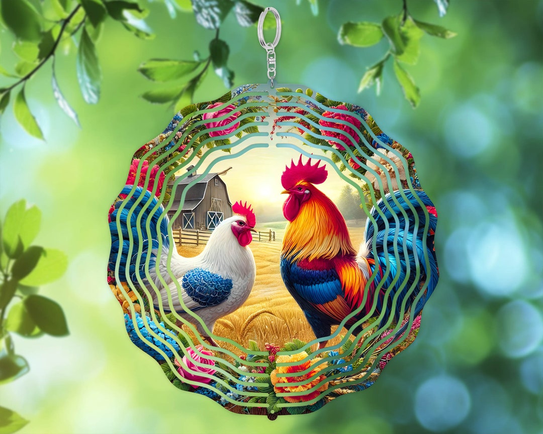 Roosters Country Wind Spinner PNG Sublimation Design Template, Chicken ...