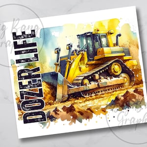 Dozer Construction Tumbler Wrap: 20 Oz Skinny Sublimation Design ...