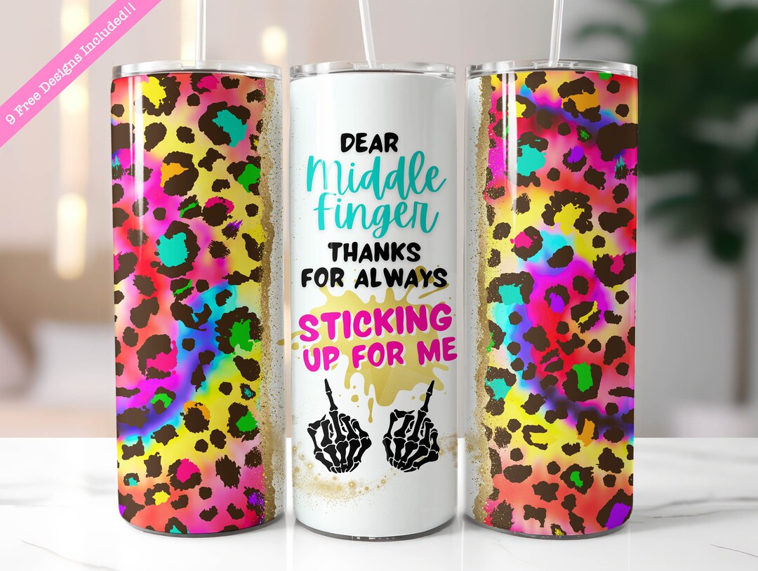 Middle Finger Sarcastic Tumbler Wrap: 20oz Skinny Tumbler Sublimation ...