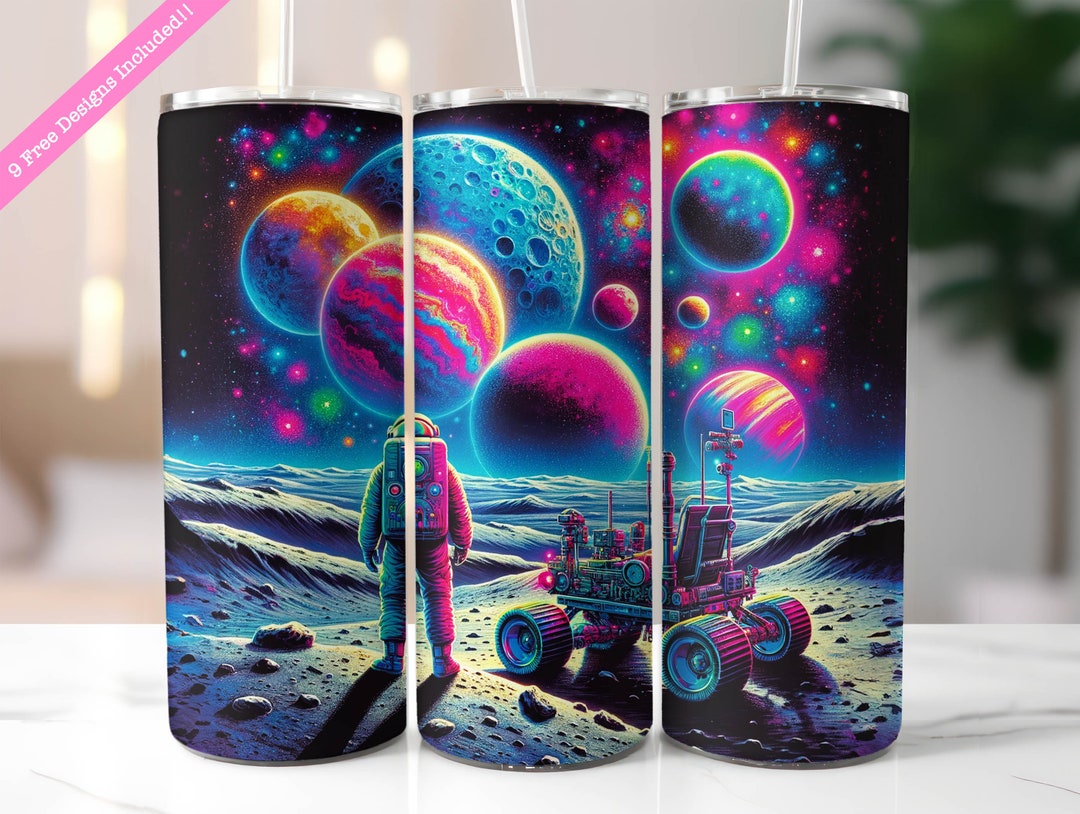 Colorful Planets Astronaut Tumbler Wrap, 20 Oz Skinny Tumbler ...