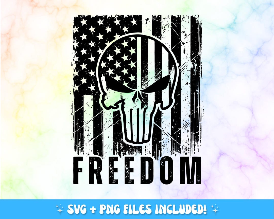 Freedom Flag SVG PNG, Freedom Svg, Freedom Fighter Svg, Skull American ...
