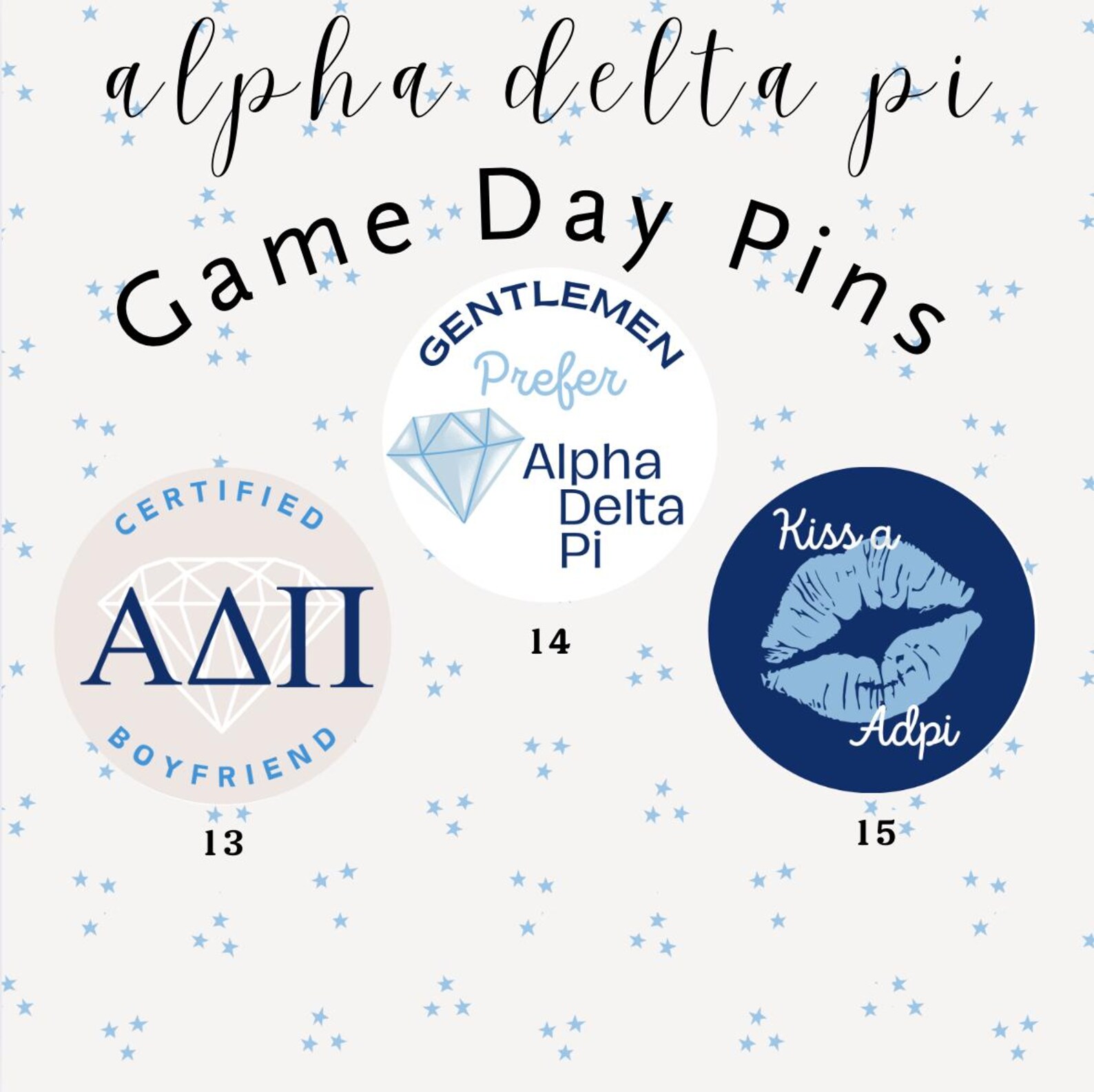 Alpha Delta Pi Gameday Pins - Etsy