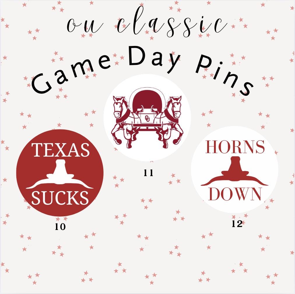 OU Classic Gameday Pins - Etsy