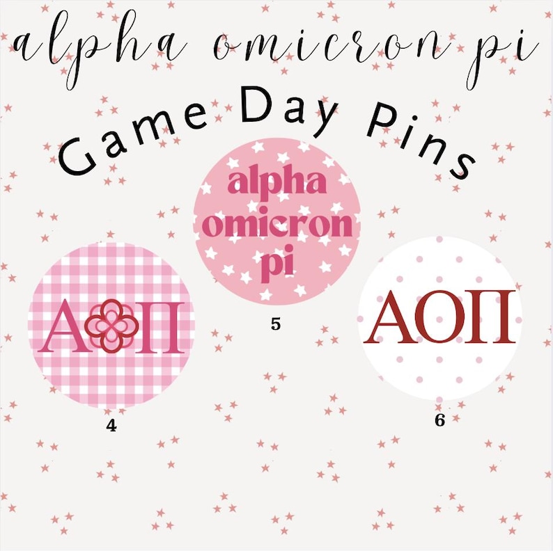 Alpha Omicron Pi Gameday Pins - Etsy