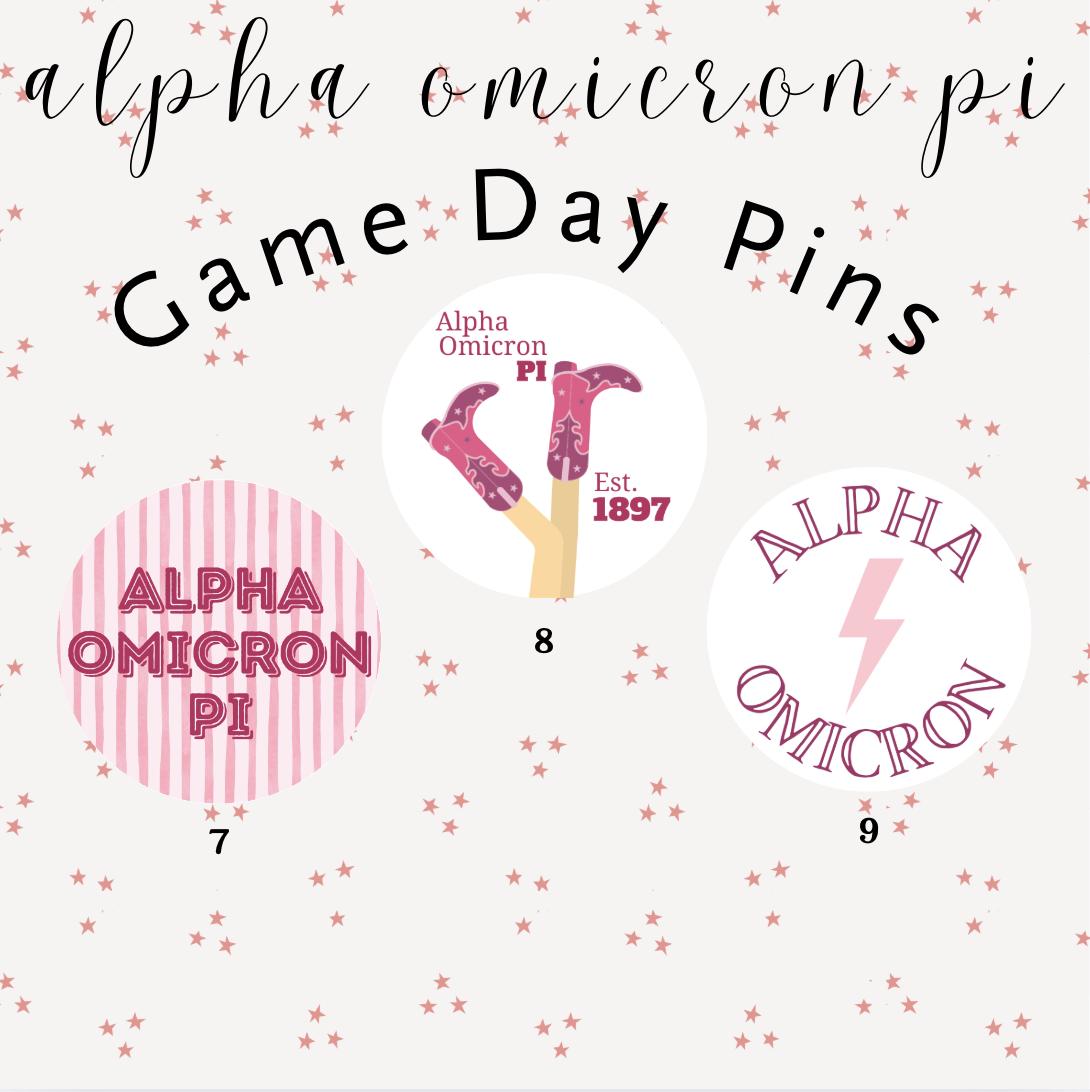 Alpha Omicron Pi Gameday Pins - Etsy
