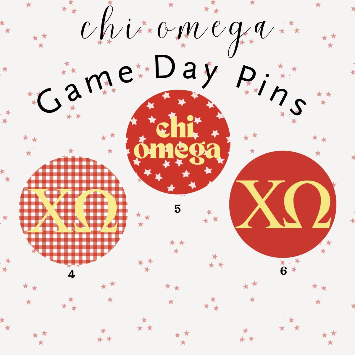 Chi Omega Gameday Pins - Etsy