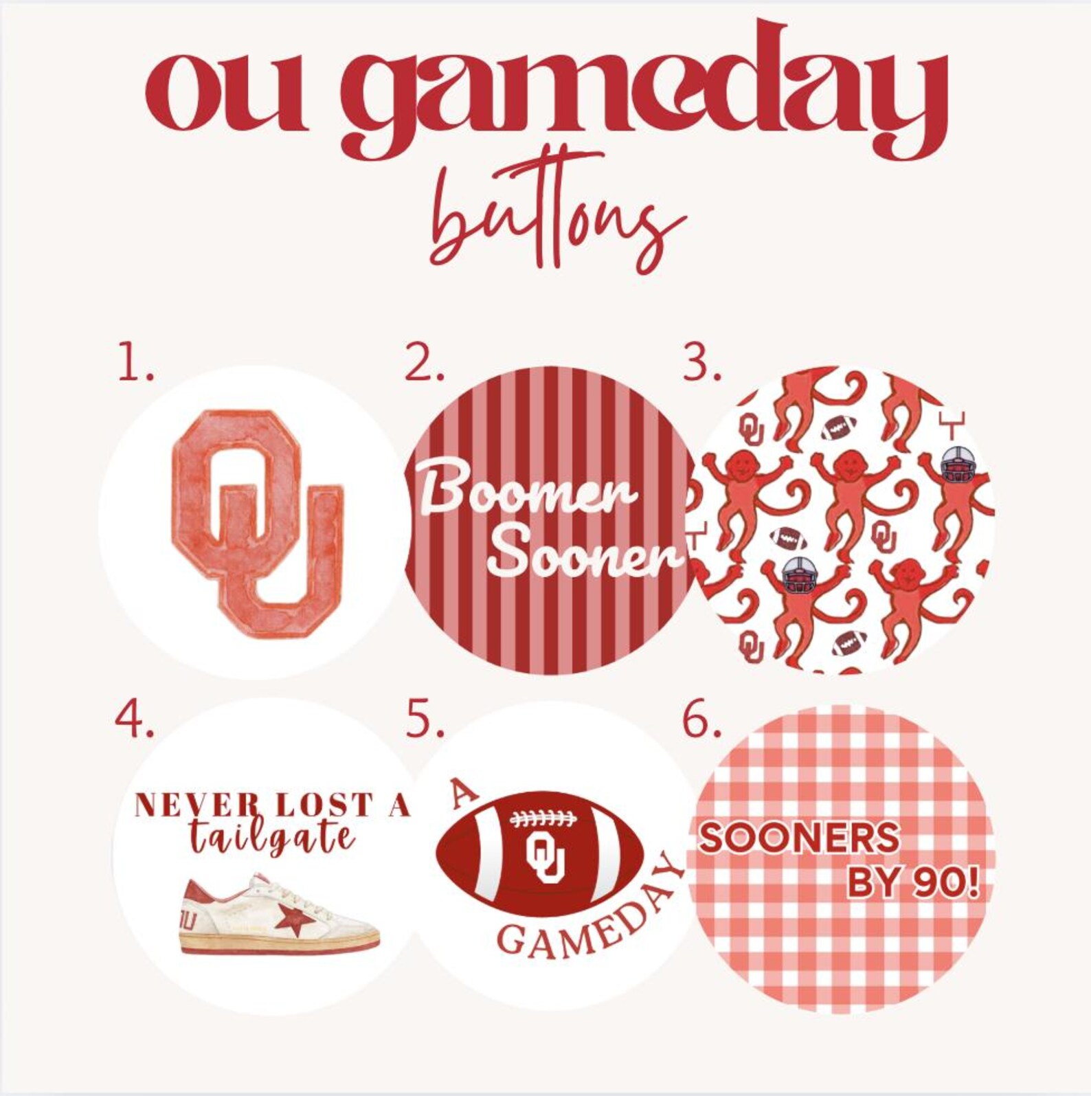 OU Gameday Pins - Etsy