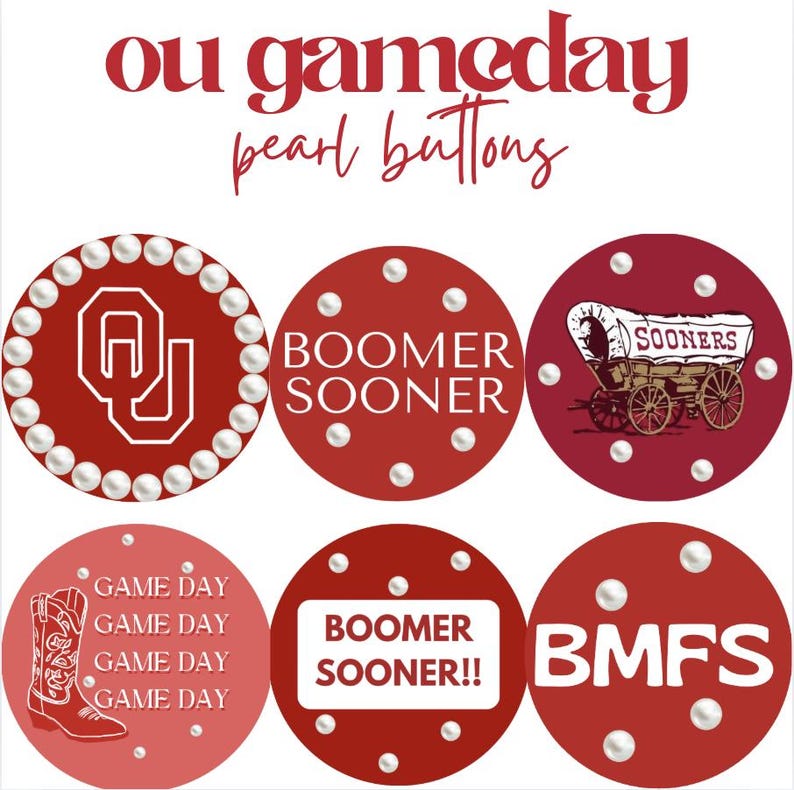 OU Pearls Gameday Pins - Etsy