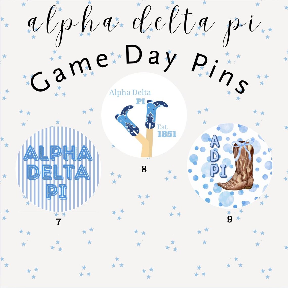 Alpha Delta Pi Gameday Pins - Etsy