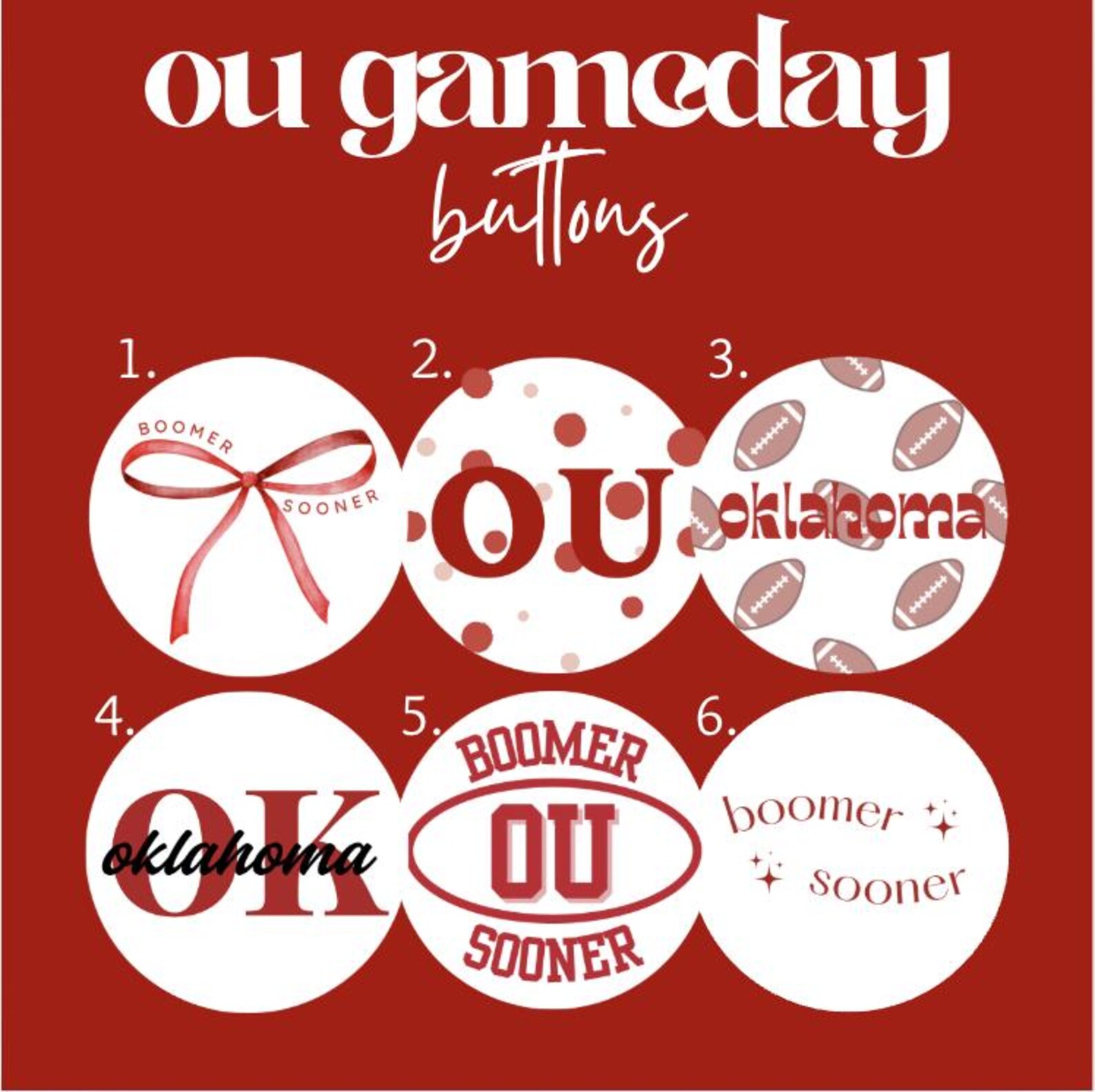 OU Gameday Pins - Etsy