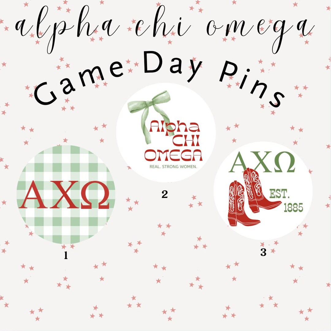Alpha Chi Omega Gameday Pins - Etsy