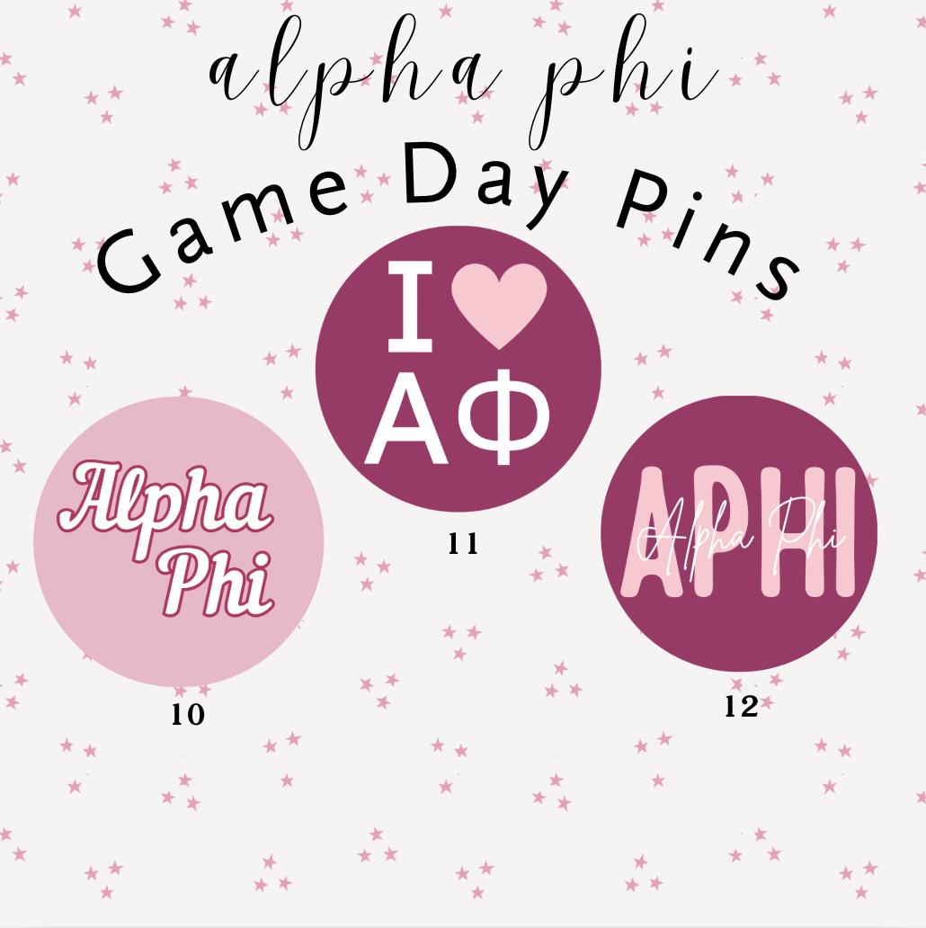 Alpha Phi Gameday Pins - Etsy