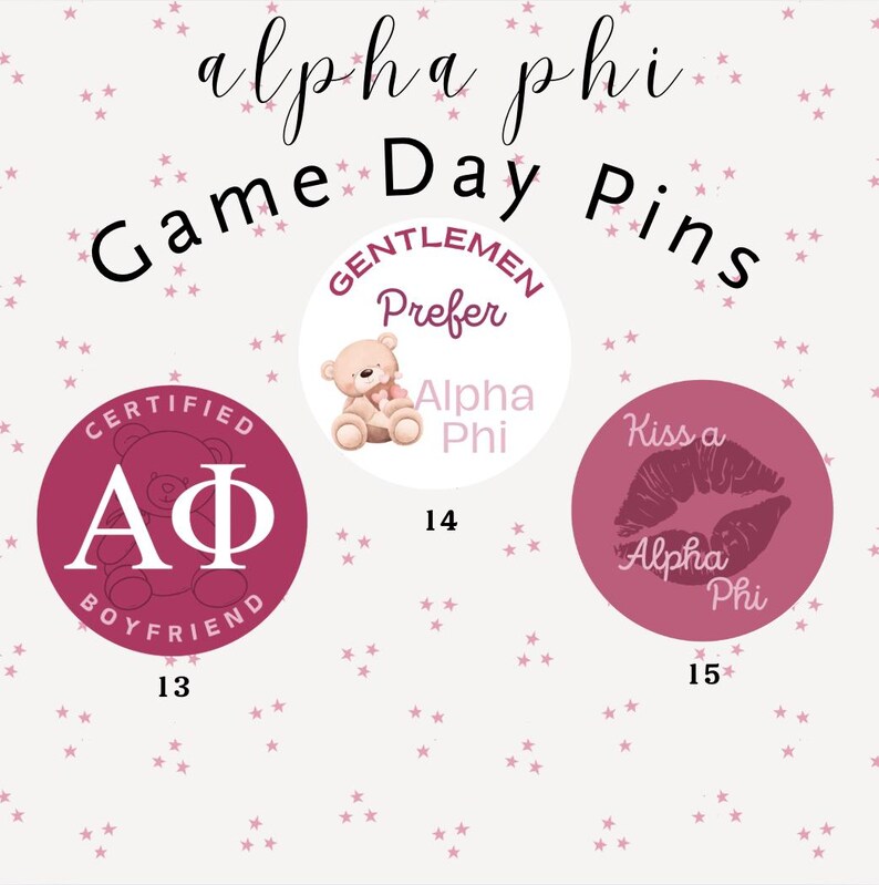 Alpha Phi Gameday Pins - Etsy