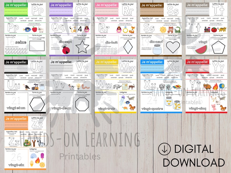 Preschool & Kindergarten Morning Starters Worksheets in French ...