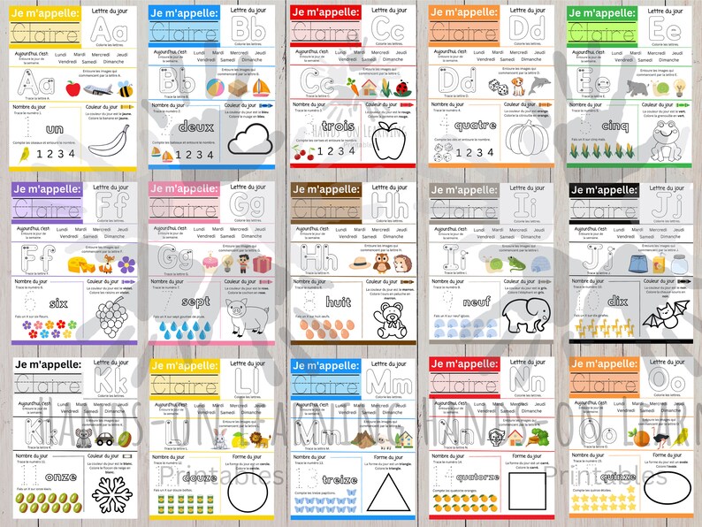 Preschool & Kindergarten Morning Starters Worksheets in French ...