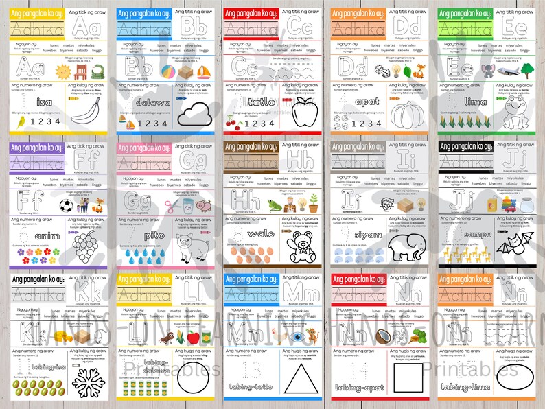 Preschool & Kindergarten Morning Starters Worksheets in Filipino ...