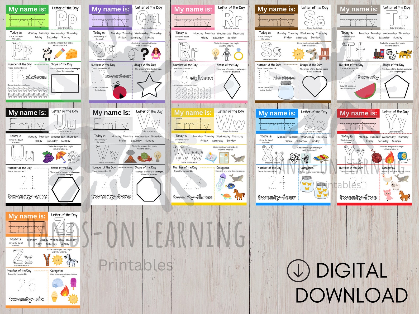Printable Preschool & Kindergarten Morning Starters Worksheets in ...