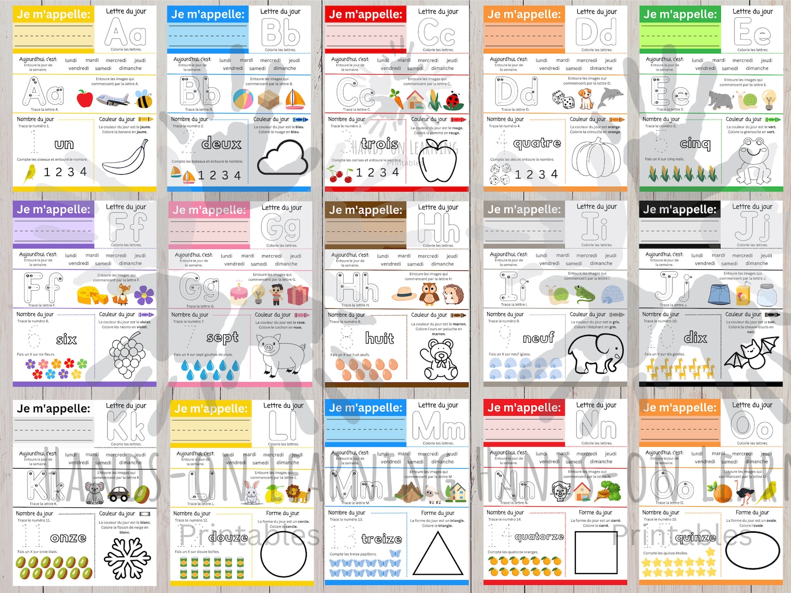 Preschool & Kindergarten Morning Starters Worksheets in French ...