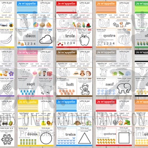 Preschool & Kindergarten Morning Starters Worksheets in French ...