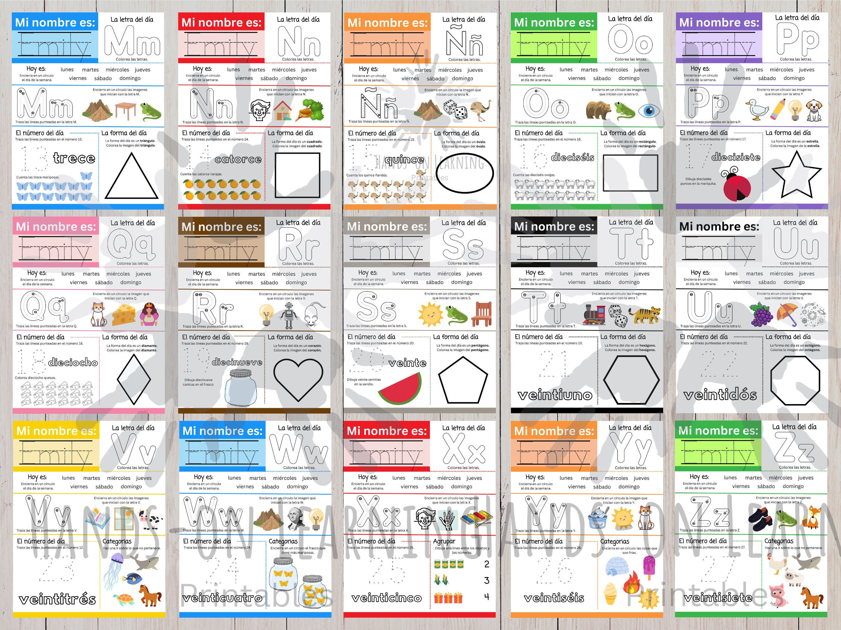 Preschool & Kindergarten Morning Starters Worksheets in Spanish ...