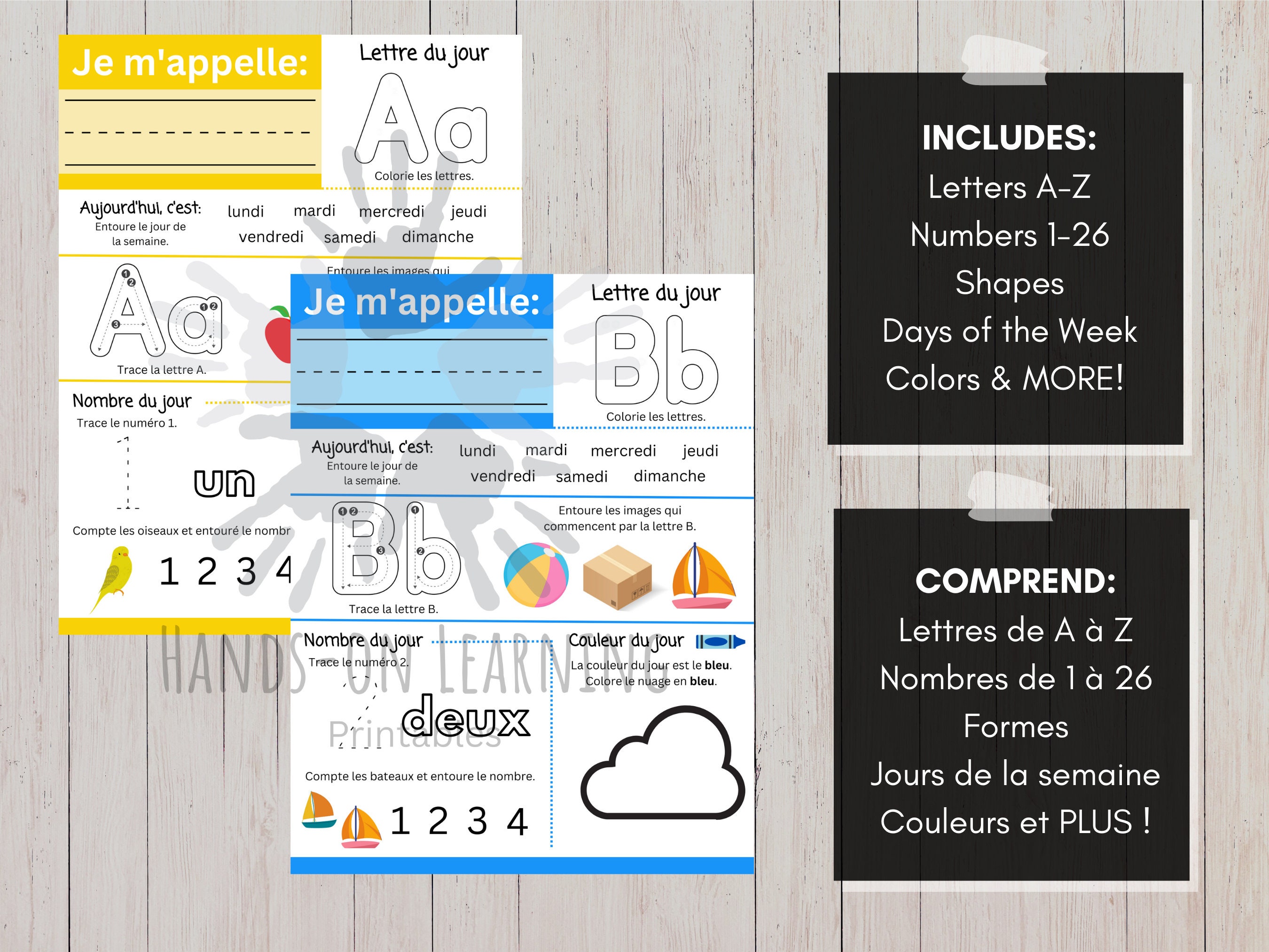 Preschool & Kindergarten Morning Starters Worksheets in French ...