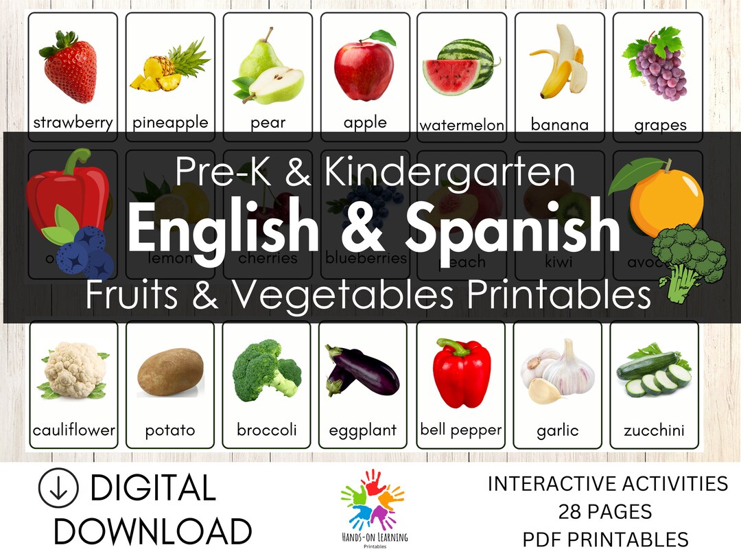 Printable Preschool Fruits and Vegetables Activity Montessori - Etsy