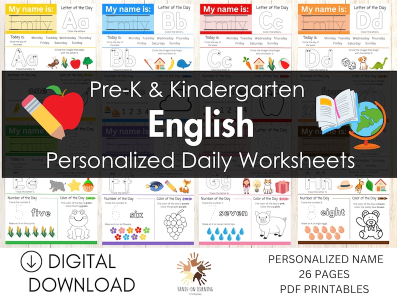 Printable Preschool & Kindergarten Morning Starters Worksheets in ...