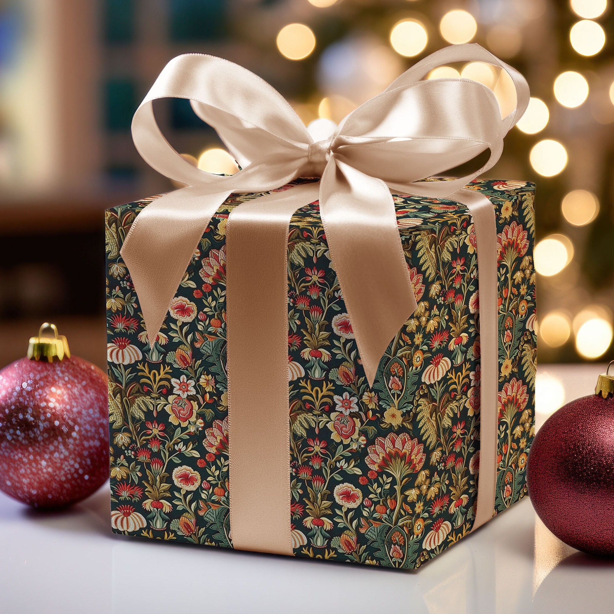 Vintage French Textile Inspired Wrapping Paper 3, Christmas Gift Wrap ...