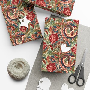 Vibrant Paisley Delight Gift Wrap, Vintage Textile Inspired Gift Wrap ...