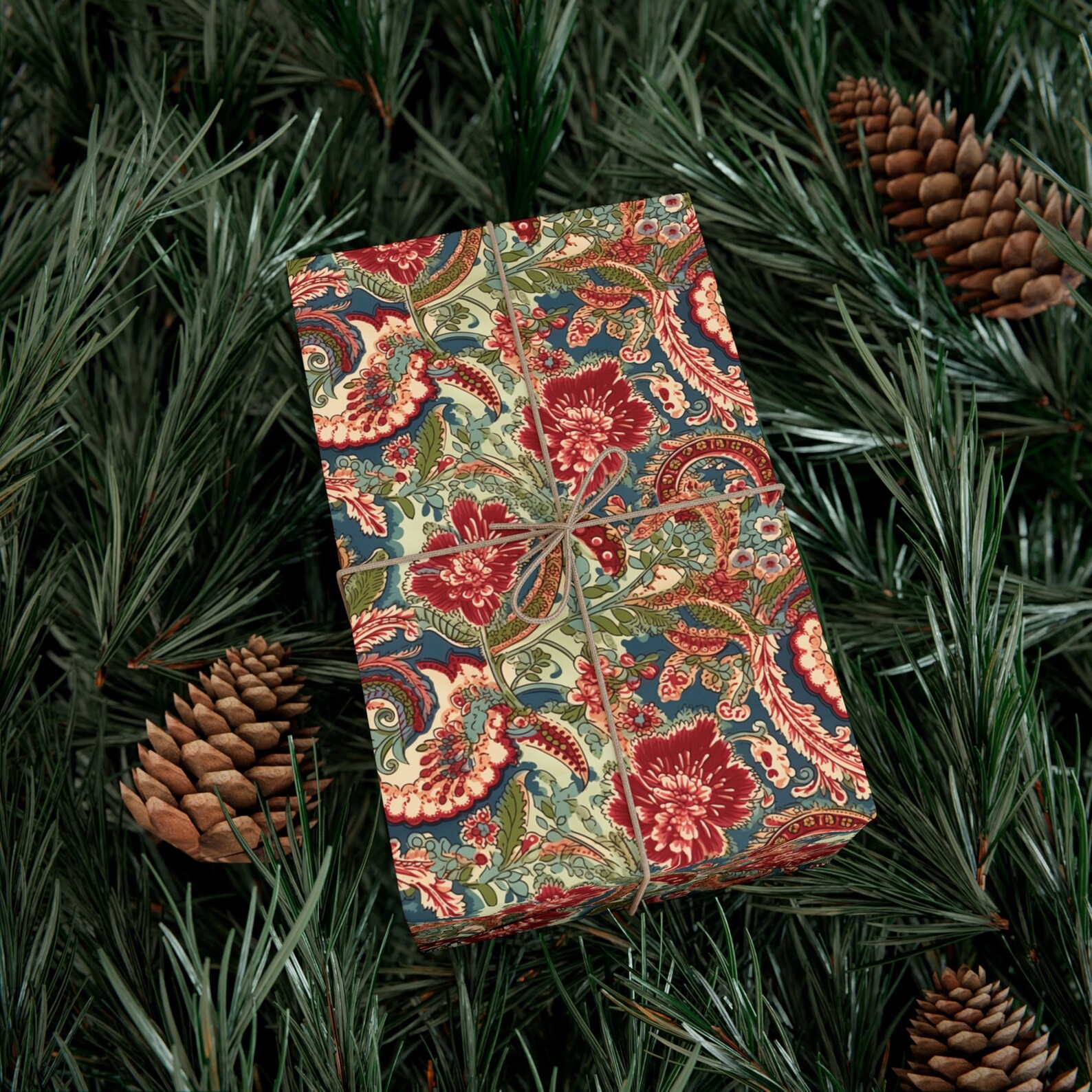 Vibrant Paisley Delight Gift Wrap, Vintage Textile Inspired Gift Wrap ...
