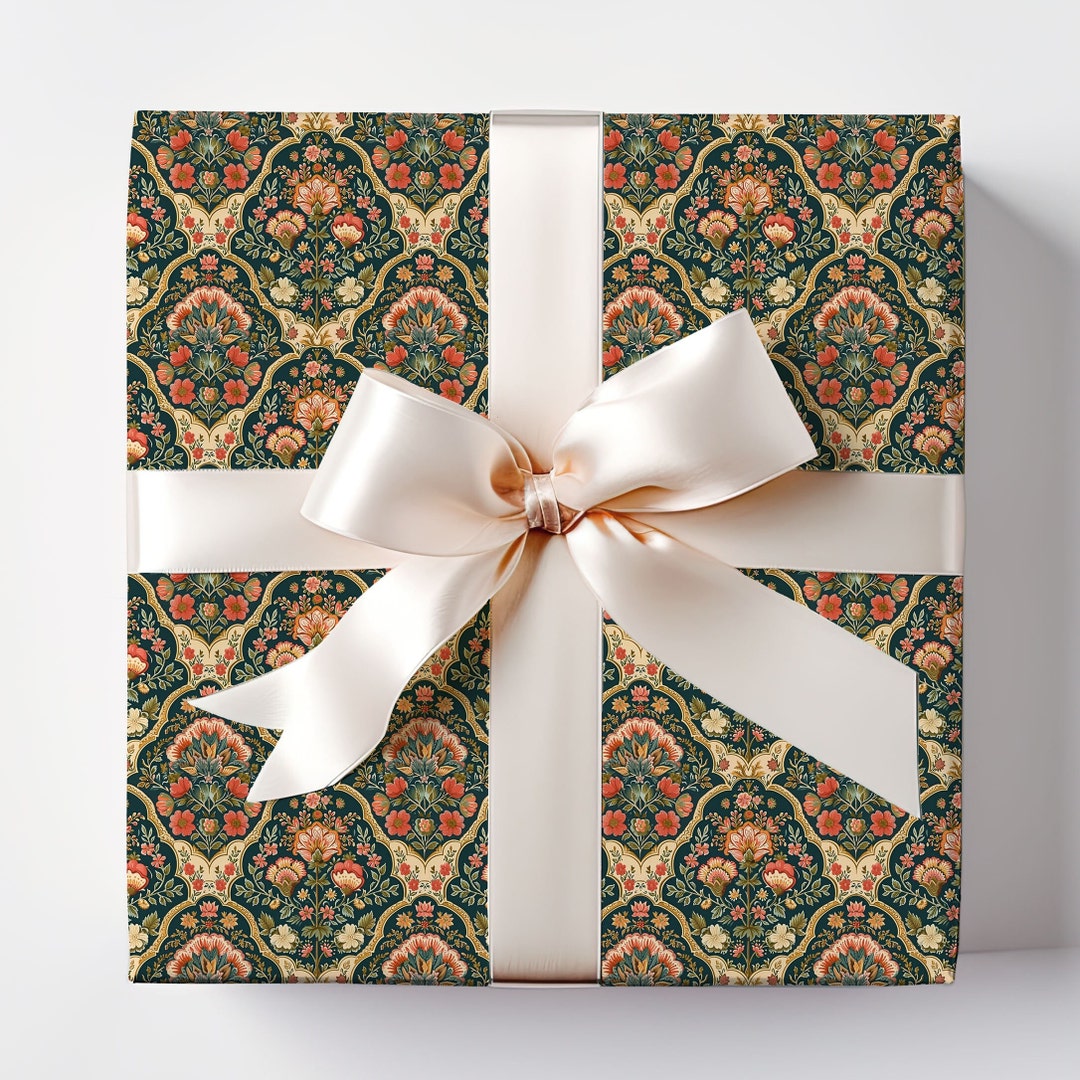 Vintage French Textile Inspired Wrapping Paper #2, Valentine Gift Wrap ...