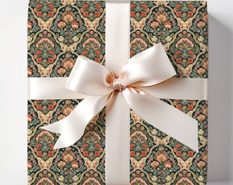 Vintage French Textile Inspired Wrapping Paper 4 Small Pattern ...