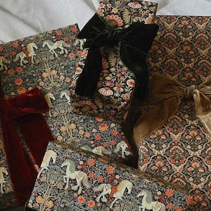 Vintage French Textile Inspired Wrapping Paper #3, Christmas Gift Wrap ...