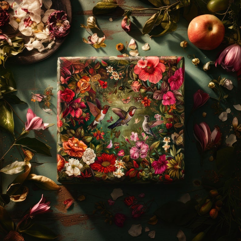 Enchanted Hummingbird Garden Wrapping Paper, Mother's Day, Valentine's ...