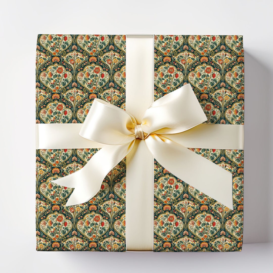 Vintage French Textile Inspired Wrapping Paper #4 Small Pattern ...