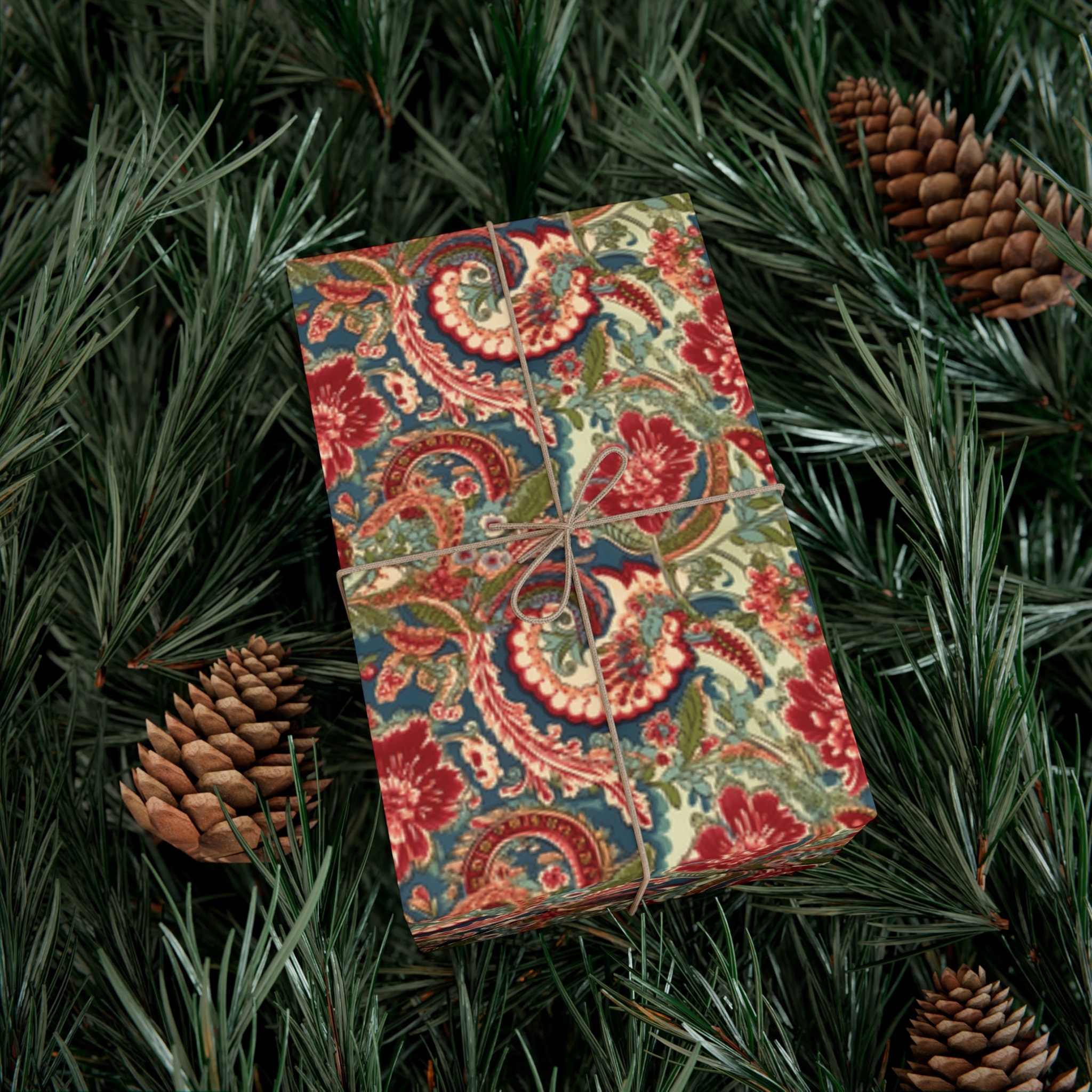 Vibrant Paisley Delight Gift Wrap, Vintage Textile Inspired Gift Wrap ...