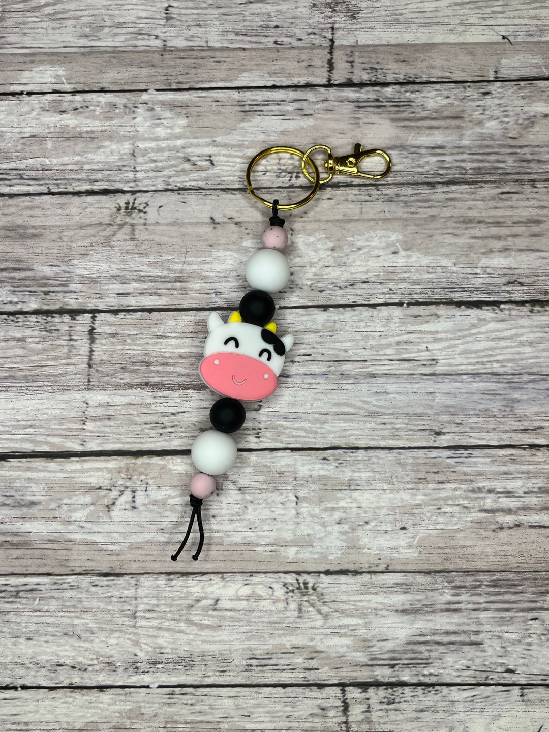 Cow Keychain Black Adn White Cow Keychain Dairy Cow Keychain Cow ...